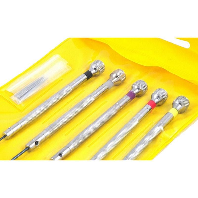 5 Piece Precision Flat Blade Slotted Screwdriver Set For Watch Repair ...