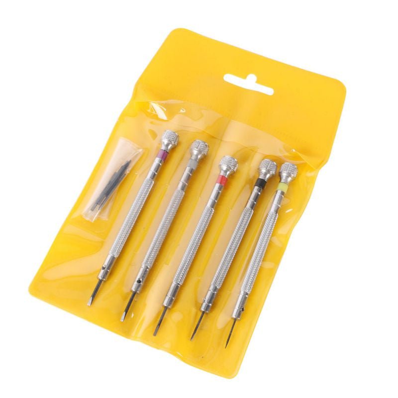 5 Piece Precision Flat Blade Slotted Screwdriver Set For Watch Repair ...