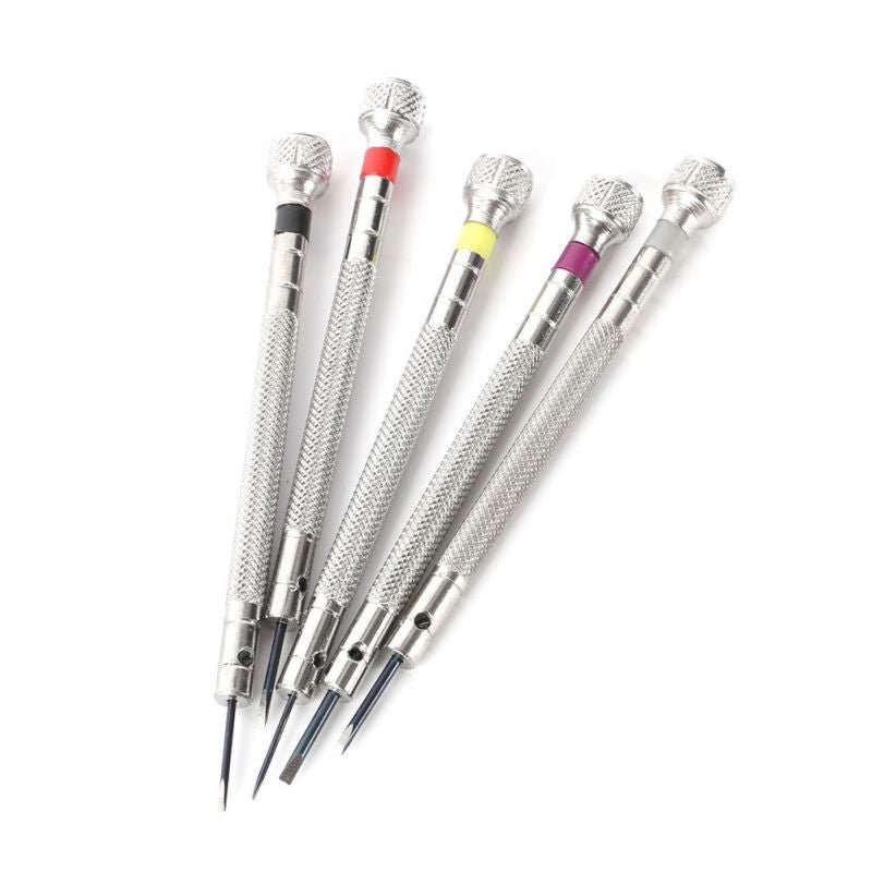 5 Piece Precision Flat Blade Slotted Screwdriver Set For Watch Repair ...