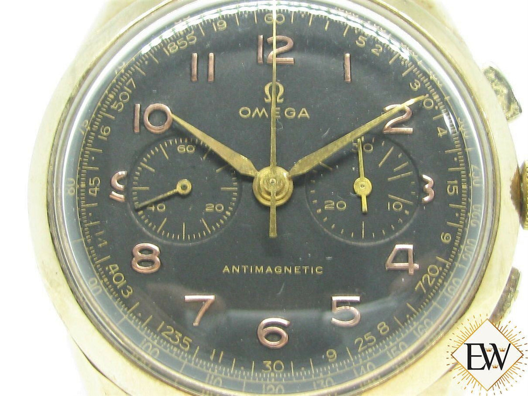 Serviced Vintage OMEGA 2872 OT 18K GOLD CHRONOGRAPH 320 Pre 321 Box ...