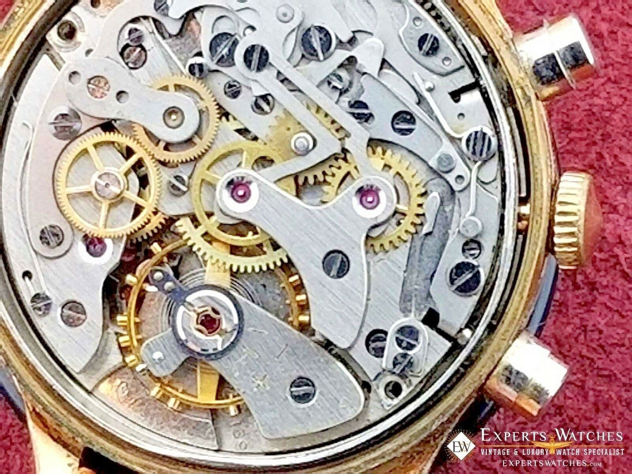 Vintage DUX Chronograph Landeron 189 Gold Color Watch Military Roulett ...