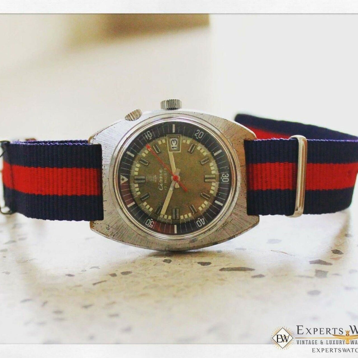 Rare Vintage Cisne Super Compressor Diving Diver Manual Watch 17 Jewel ...