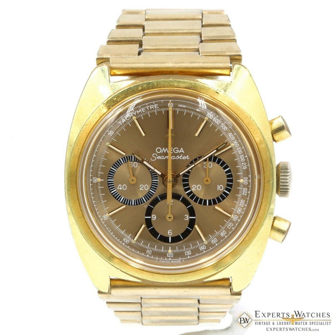Serviced Vintage Omega SeaMaster 145.029 Gold Top Chronograph 1970 Cal ...