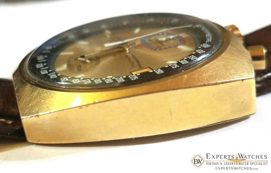 Serviced Vintage Carronade BullHead Chronograph Valjoux 7734 Gold 42.5 ...