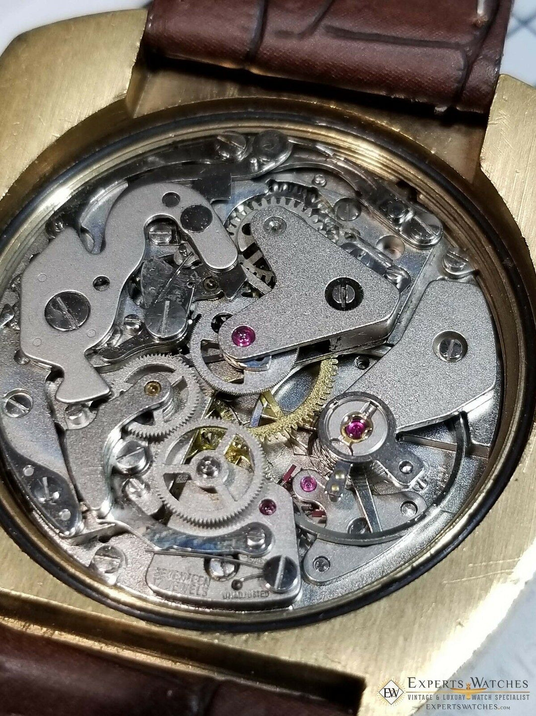 Serviced Vintage Carronade BullHead Chronograph Valjoux 7734 Gold 42.5 ...