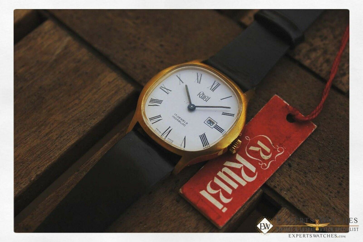 Rare Vintage NOS RUBI Dress Manual Watch 17 Jewel Date – Experts Watches