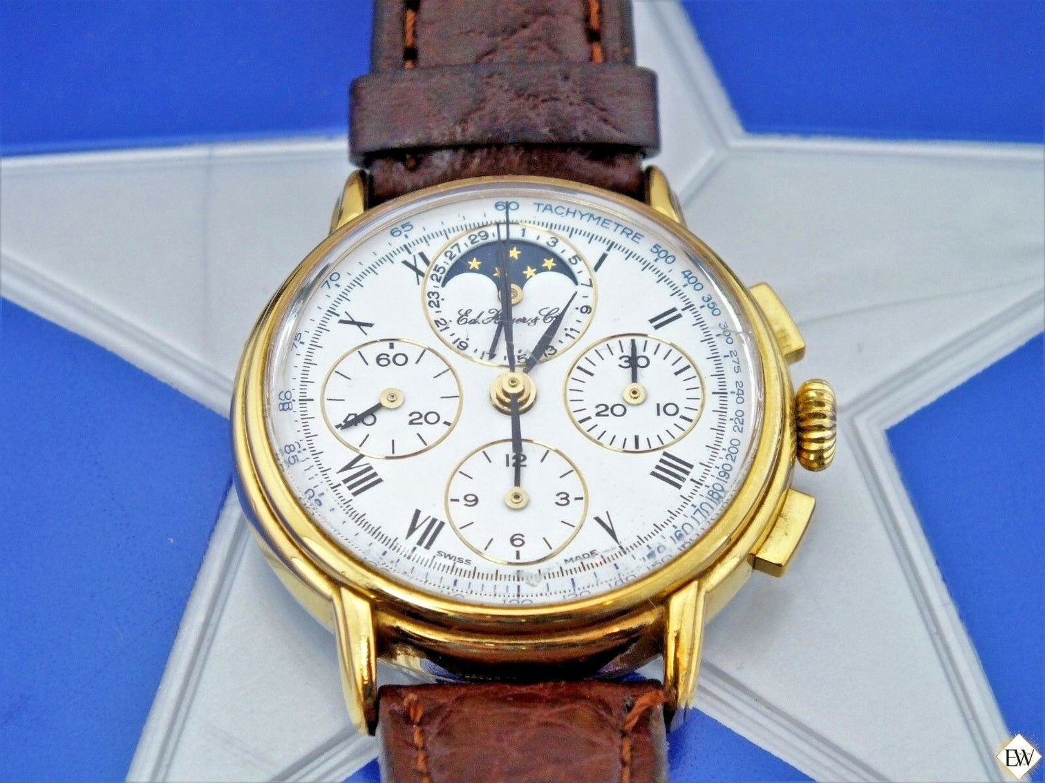 Serviced Ed Heuer Cie Moonphase Chronograph 125th Anniversary Edition ...
