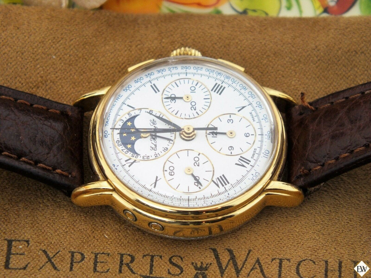 Serviced Ed Heuer Cie Moonphase Chronograph 125th Anniversary Edition ...