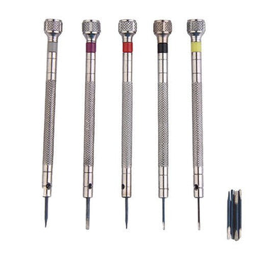 5 Piece Precision Flat Blade Slotted Screwdriver Set For Watch Repair ...