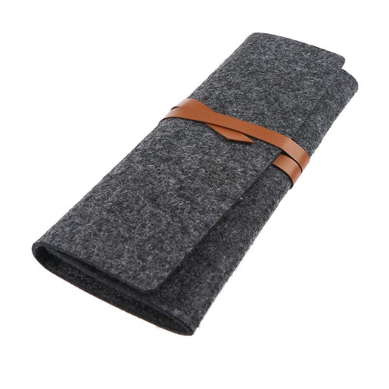 Gray Felt Watch Travel Roll For Two Watches – Experts Watches