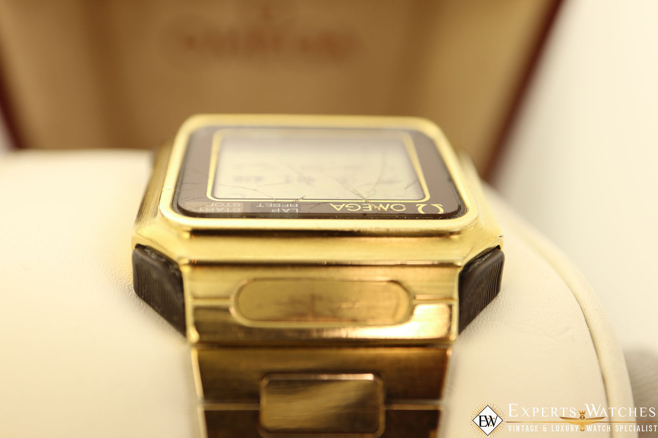 1984 Omega SeaMaster Chronograph SensorQuartz Box Papers Gold Digital ...
