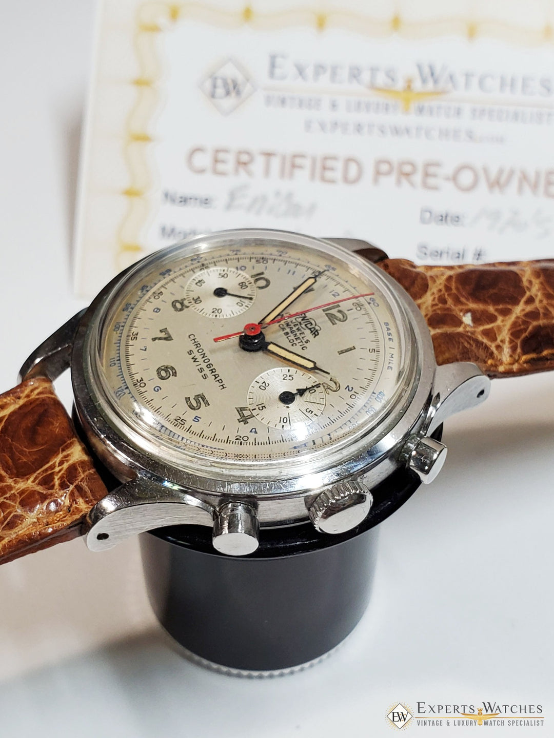 Serviced Vintage Enicar Chronograph Pilots Watch Valjoux 92 Pre Sherpa ...