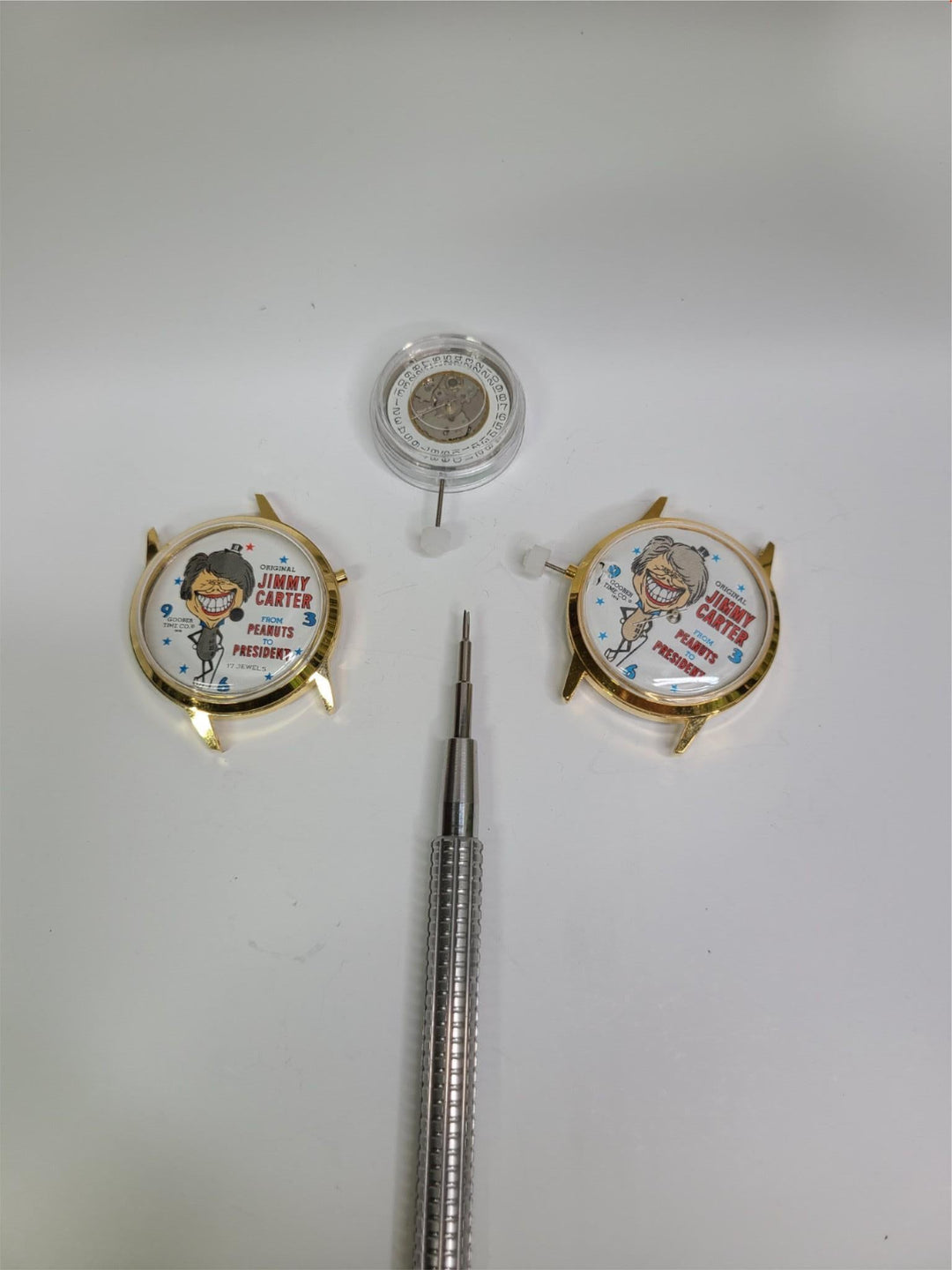 NOS 1976 Jimmy Carter DYI Watch Parts - PEANUTS TO PRESIDENT Dial Case ...