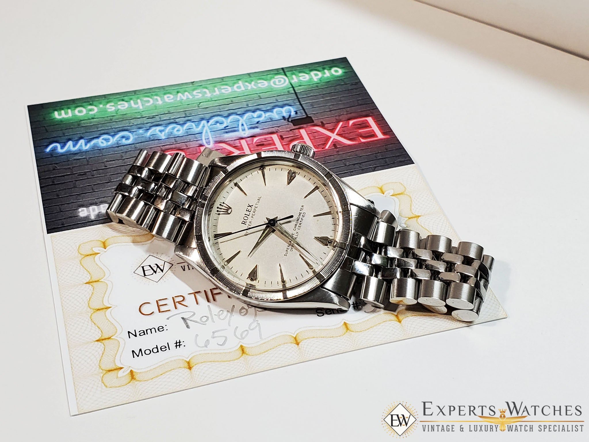 Serviced Vintage Steel Turned Bezel Rolex Oyster Perpetual Ref 6569 ...