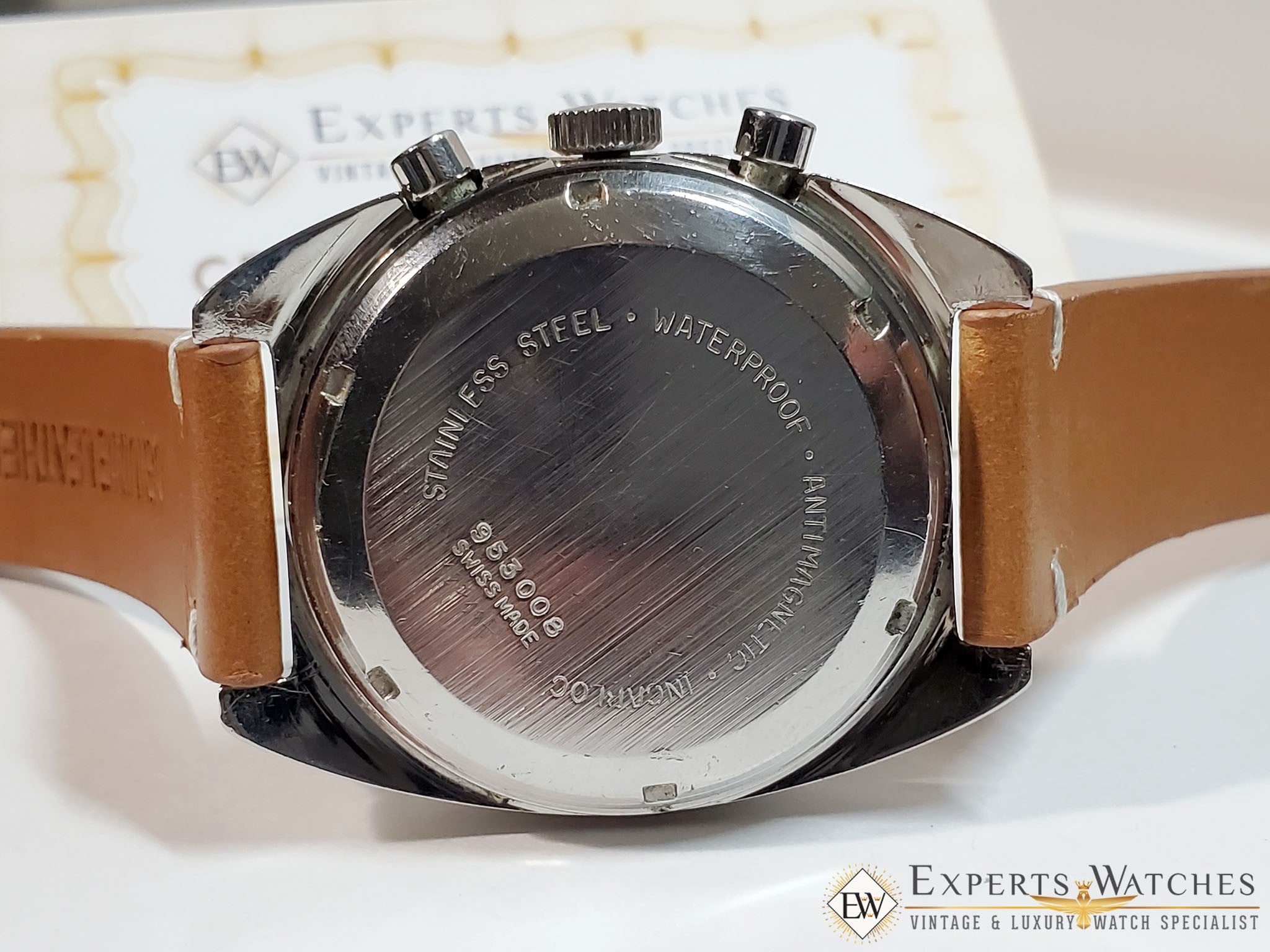 Serviced Vintage 1970's BWC Military Chronograph 7733 Watch Panda ...