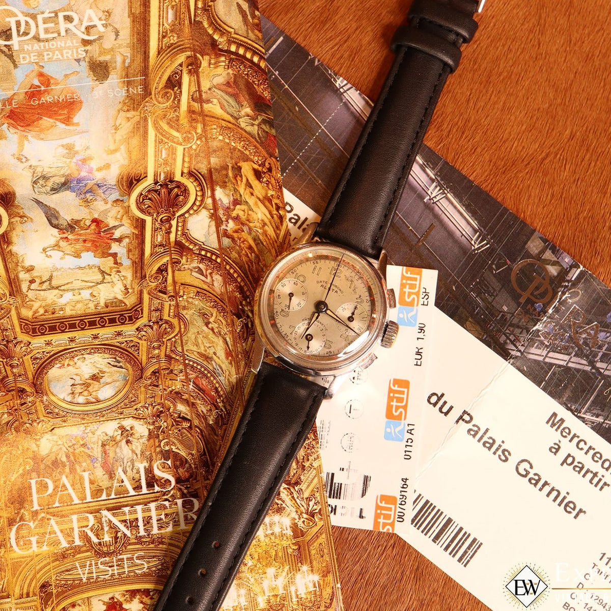 1950's Vintage Alsta Date-Chrono Watch Chronograph Landeron 159 ...