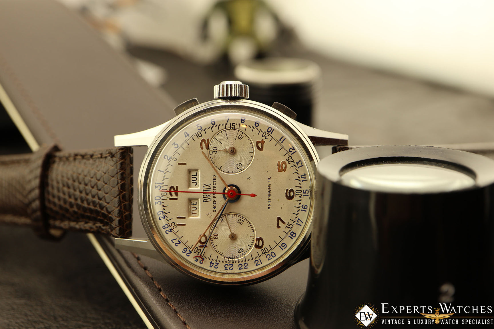 1950s Serviced Vintage Britix Valjoux 72C Triple Date Calendar Chronog ...