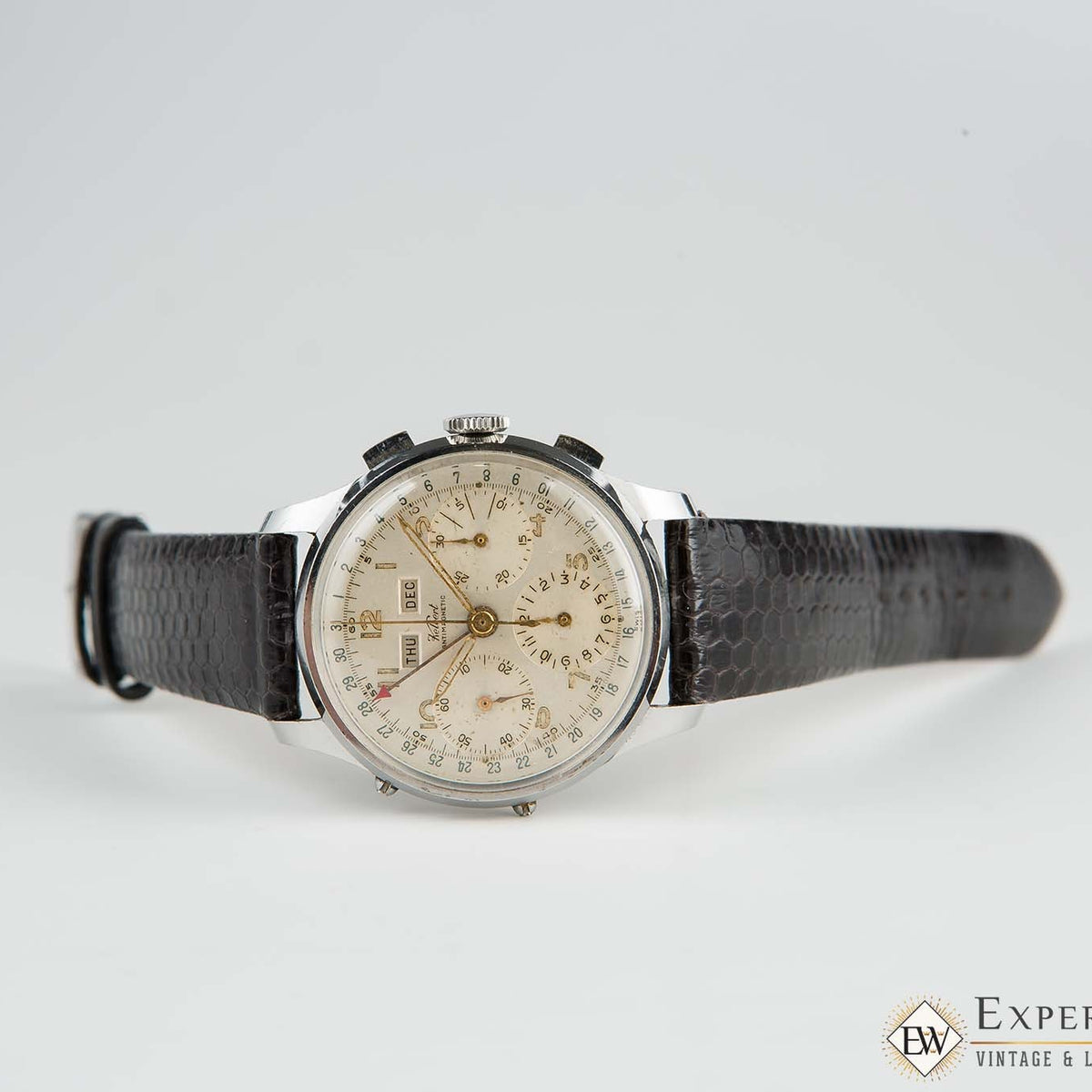 1950 Vintage Kelbert Valjoux 72C Triple Date Calendar Chronograph Serv ...