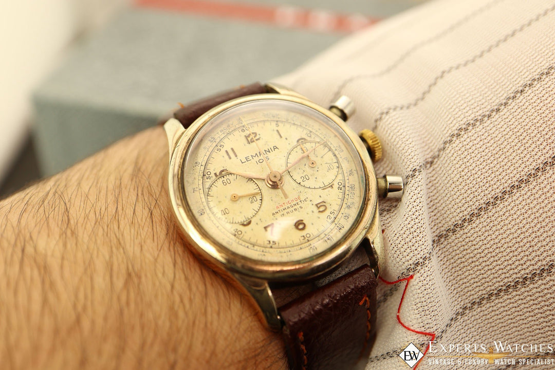 1950s Serviced Vintage Lemania 105 Chronograph Gold Cal 1270 (320 / 32 ...