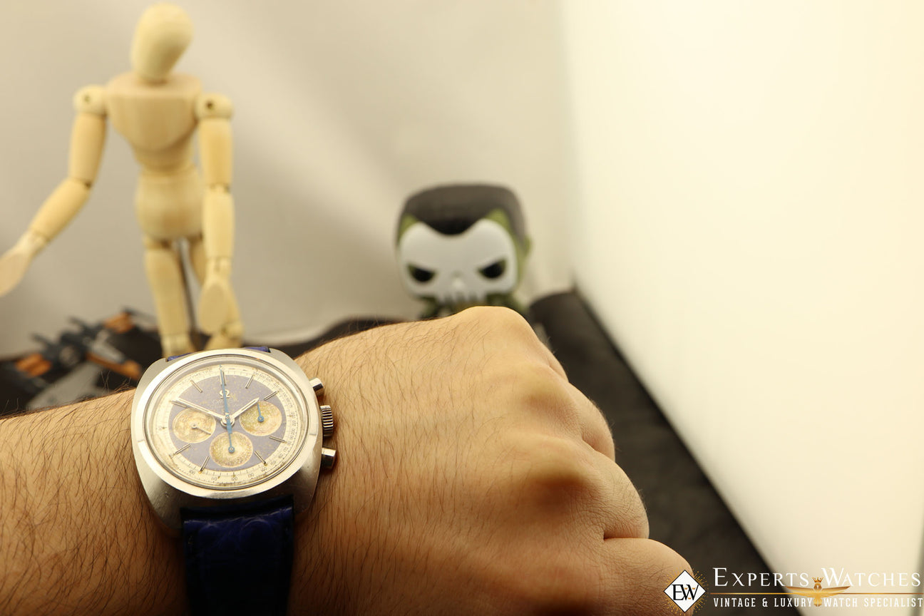 Serviced Vintage Omega SeaMaster 145.029 Blue Chronograph 1970 Cal 861 ...