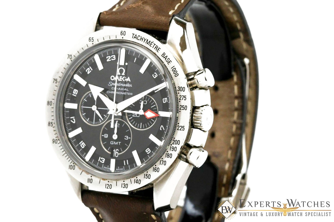 Omega Speedmaster Broad Arrow GMT Automatic CO-Axial Chronograph Watch ...