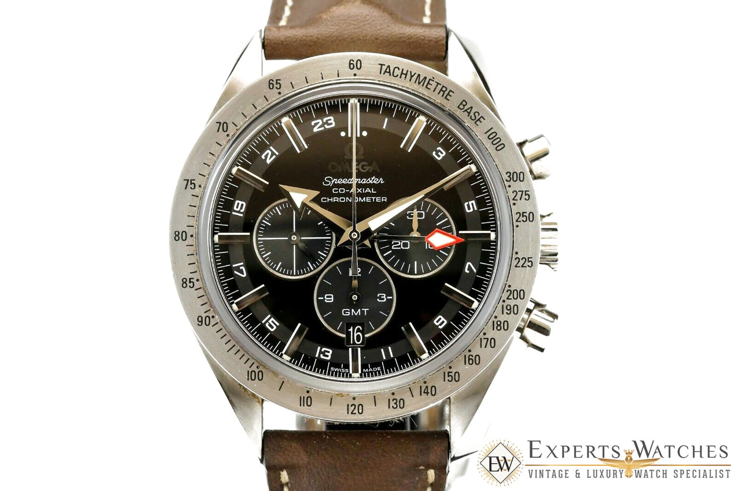 Omega Speedmaster Broad Arrow GMT Automatic CO-Axial Chronograph Watch ...