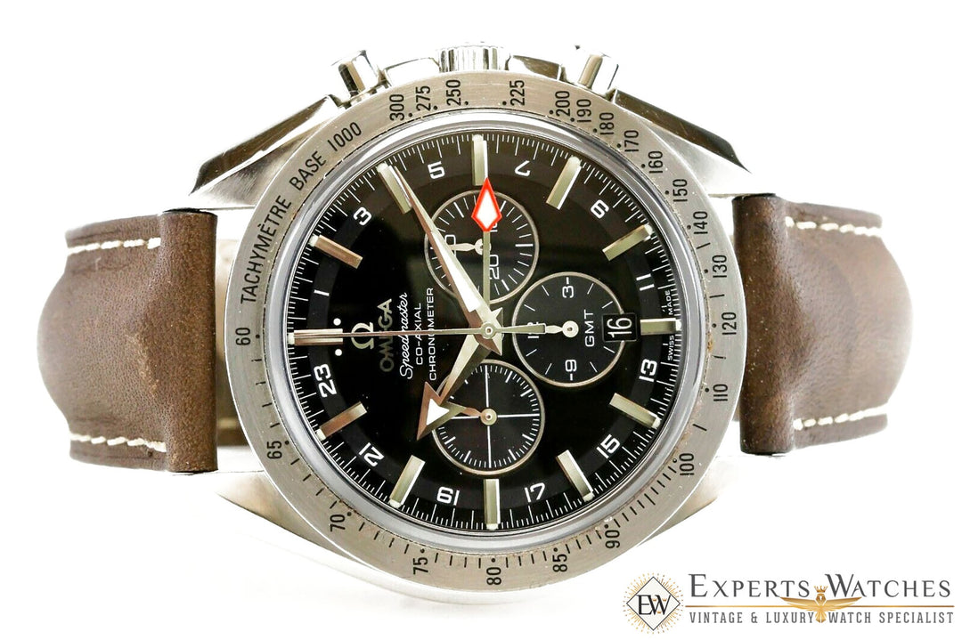 Omega Speedmaster Broad Arrow GMT Automatic CO-Axial Chronograph Watch ...