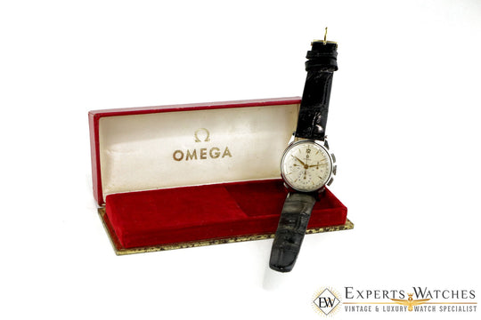 Serviced 1940's Omega 2277 Chronograph Watch Cal 27 Cal 321 Fancy Lug ...