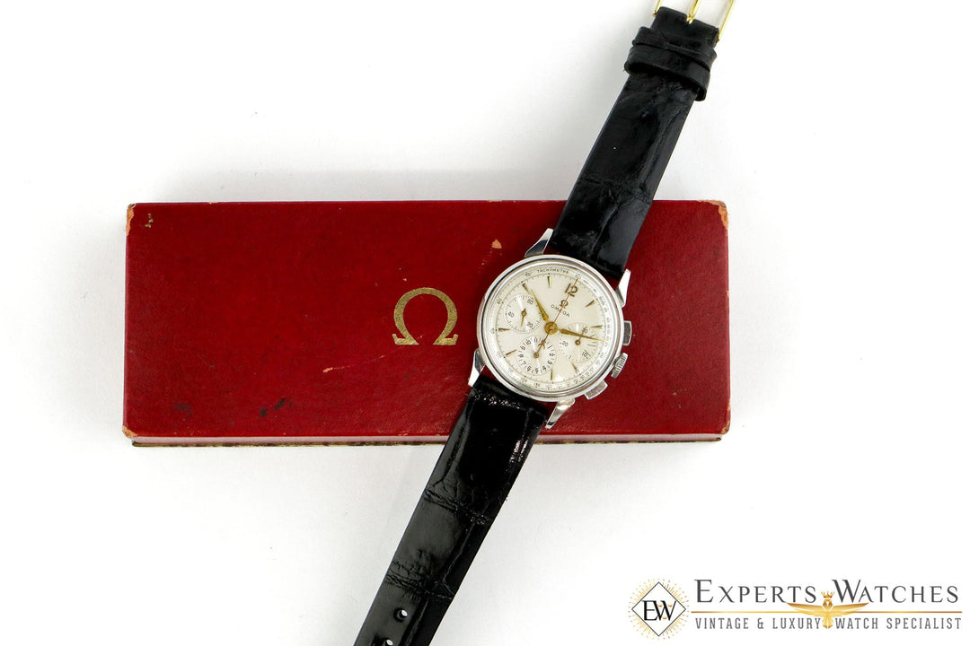 Serviced 1940's Omega 2277 Chronograph Watch Cal 27 Cal 321 Fancy Lug ...