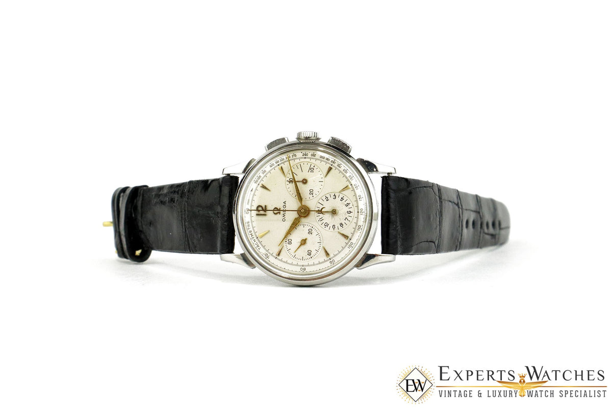 Serviced 1940's Omega 2277 Chronograph Watch Cal 27 Cal 321 Fancy Lug ...