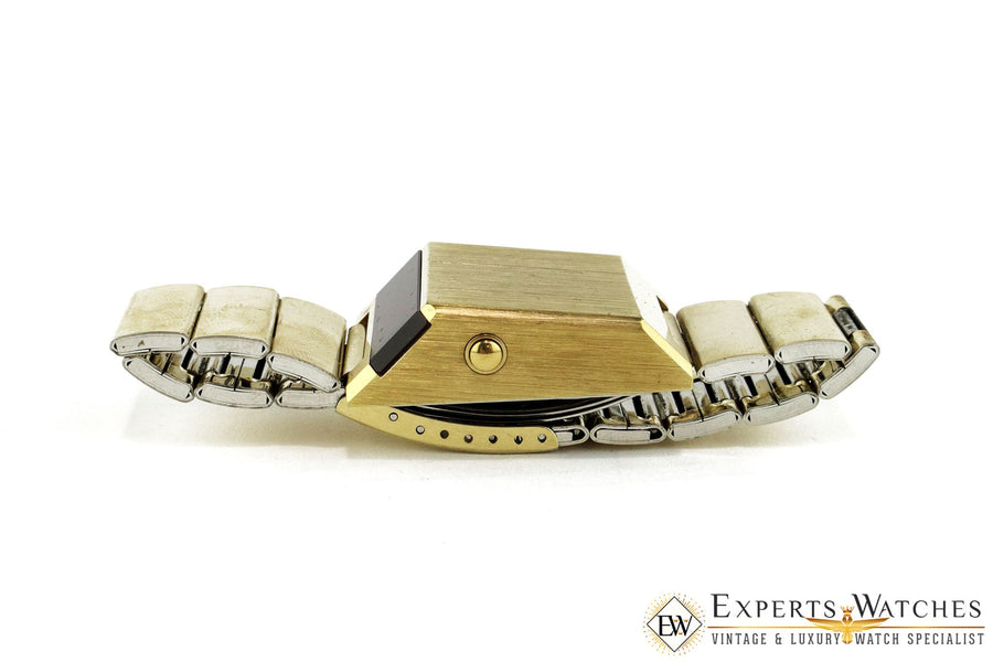 Vintage Rare 1976 Bulova COMPUTRON N7 Red LED Digital Gold Tone Cell ...