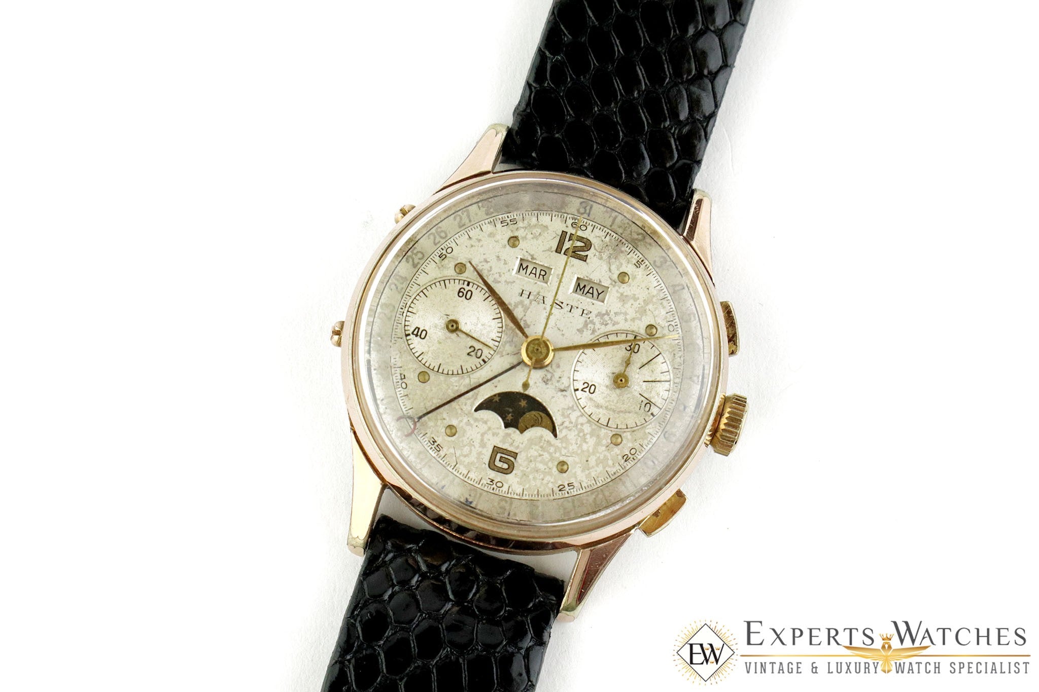 Vintage Haste Chronograph Triple Date MoonPhase LEONIDAS VALJOUX 88 Wa ...