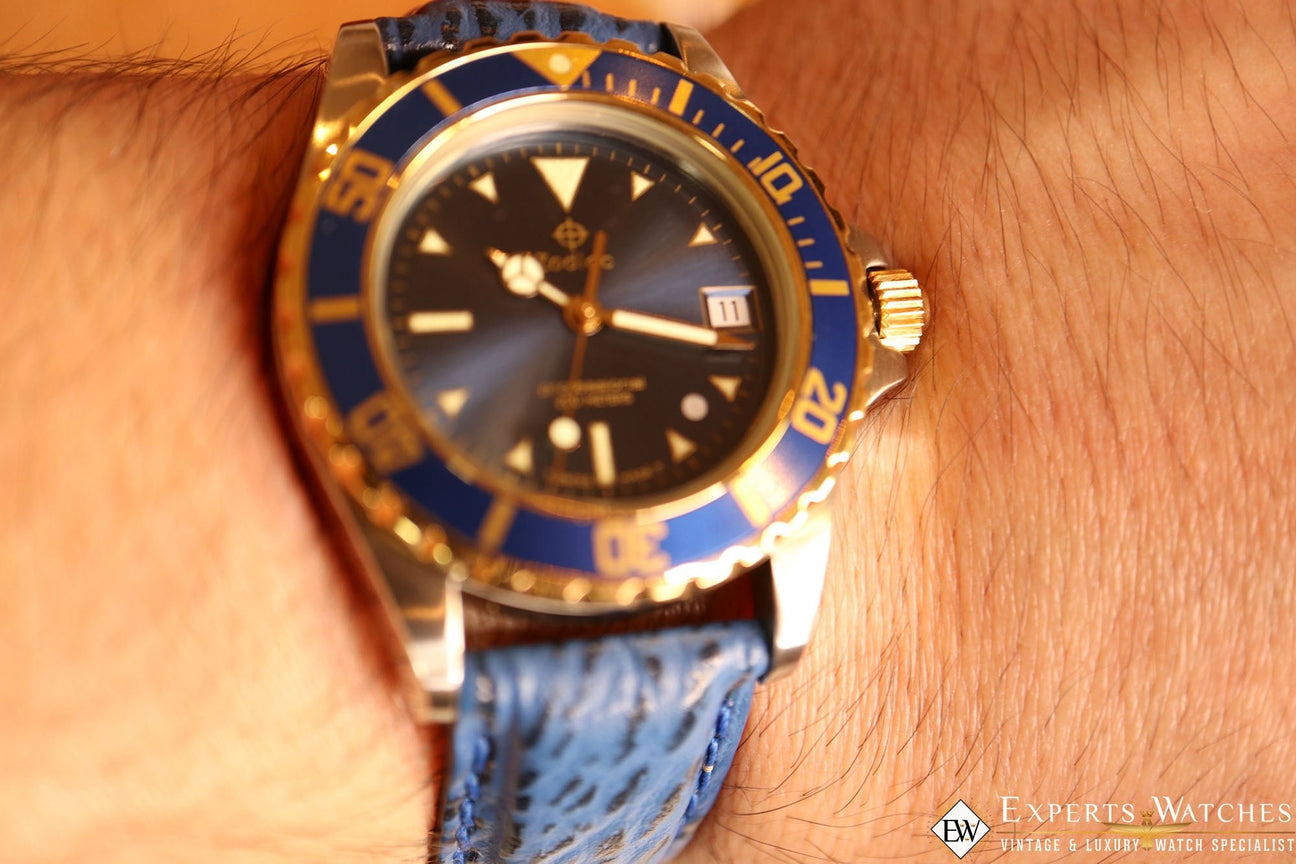 Sold!!! Zodiac Blue Sub Silver Dot Diving Professional 200m 213.66.56 ...